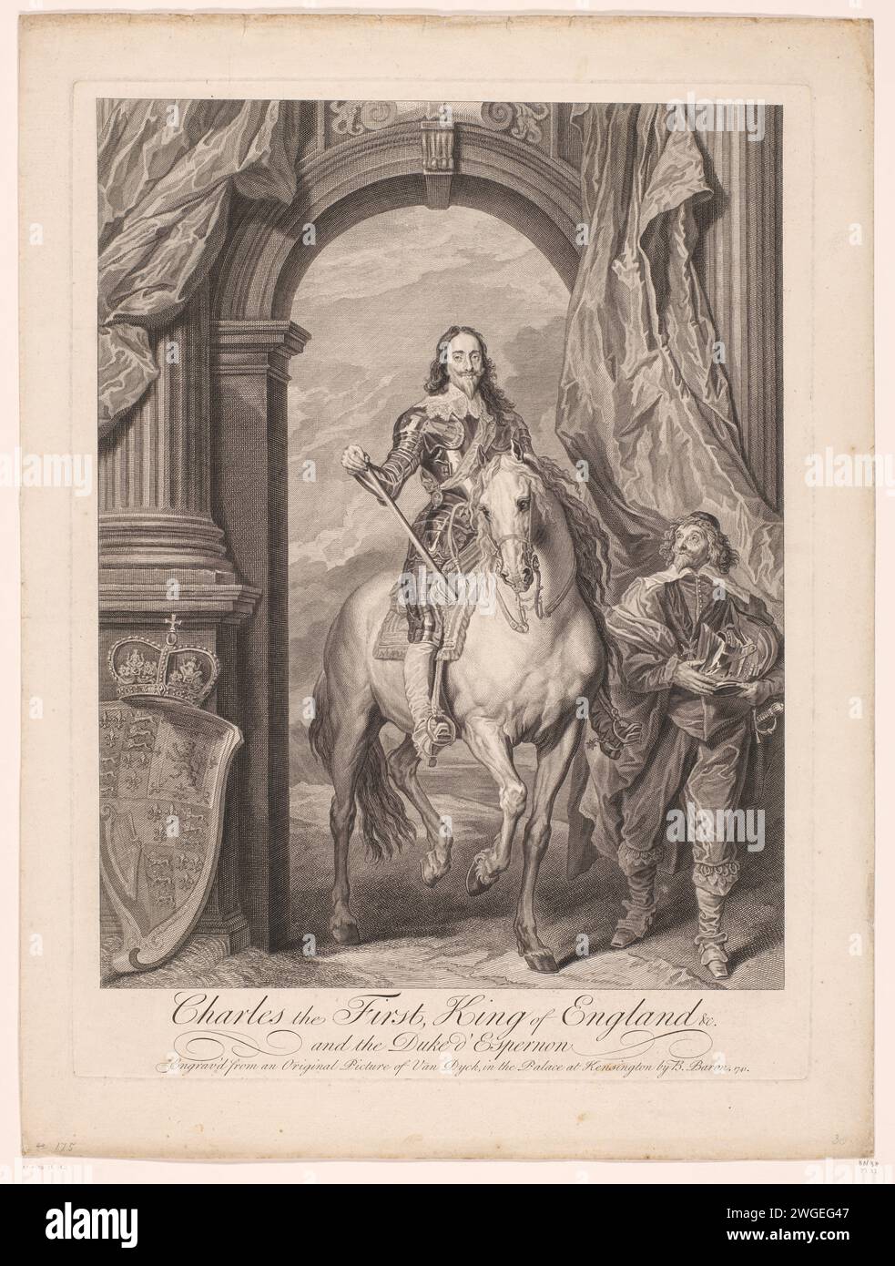 Portrait of King Charles I on horseback and Bernard de Nogaret de la ...