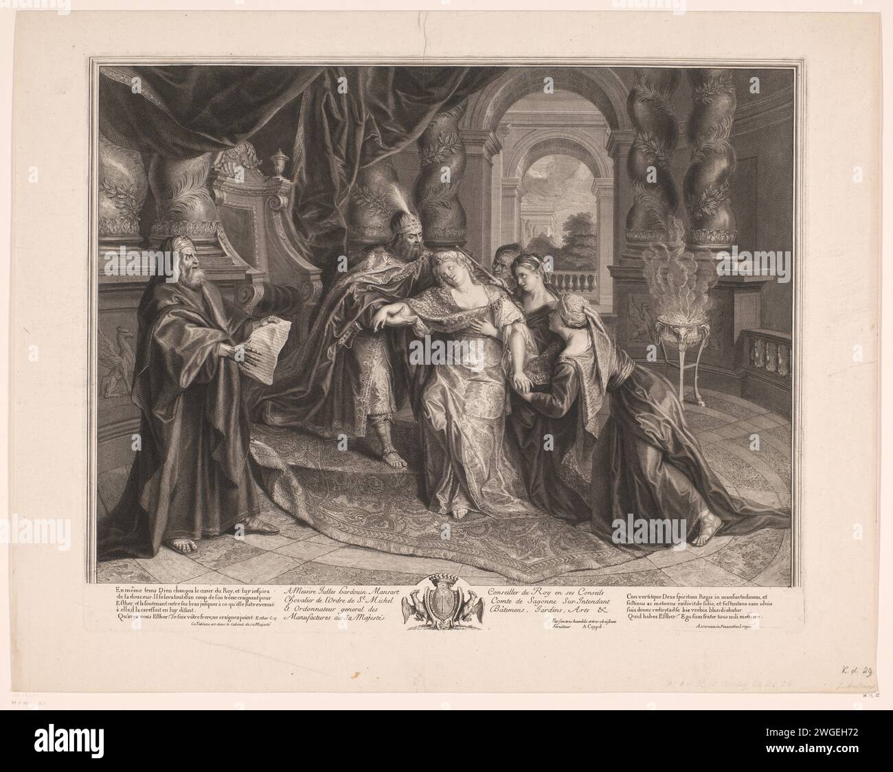 Ester is faint for King Ahasveros, Jean Audran (Attributed to), after ...