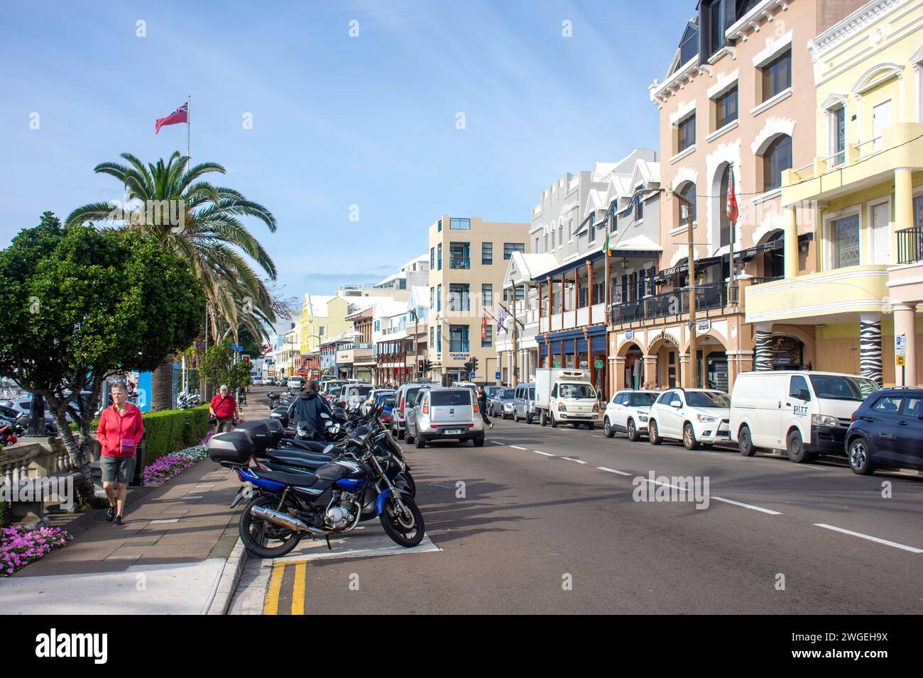 Front Street, City of Hamilton, Pembroke Parish, Bermuda Stock Photo ...