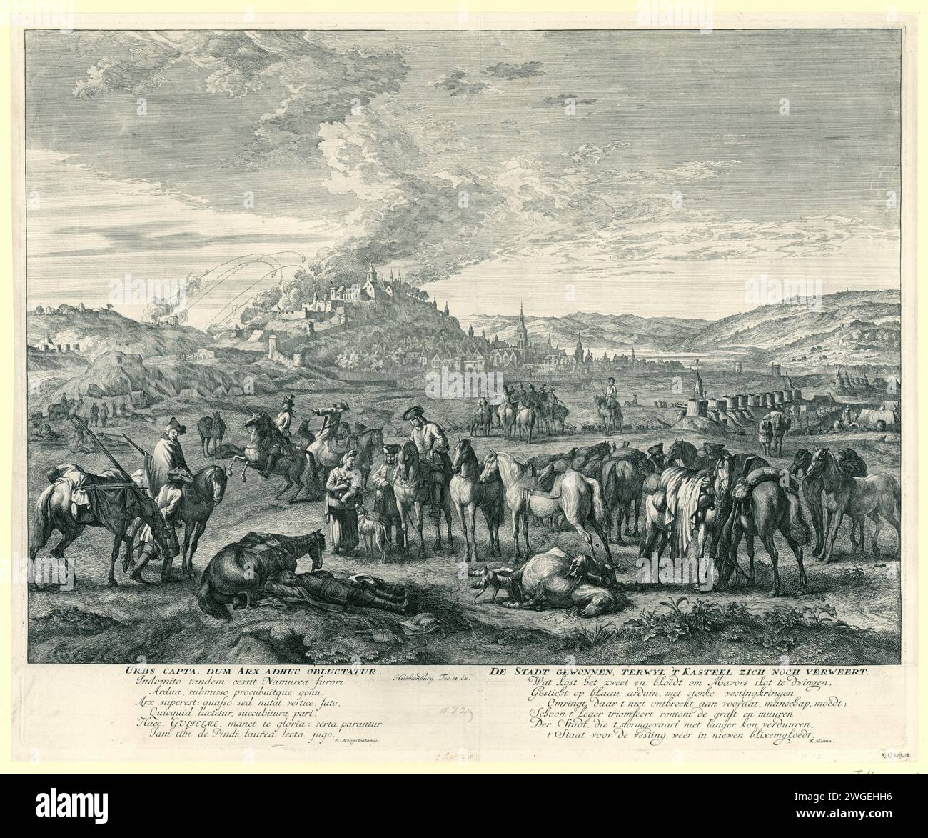 Siege of the castle of Namur, 1695, Jan van Huchtenburg, 1695 print The ...