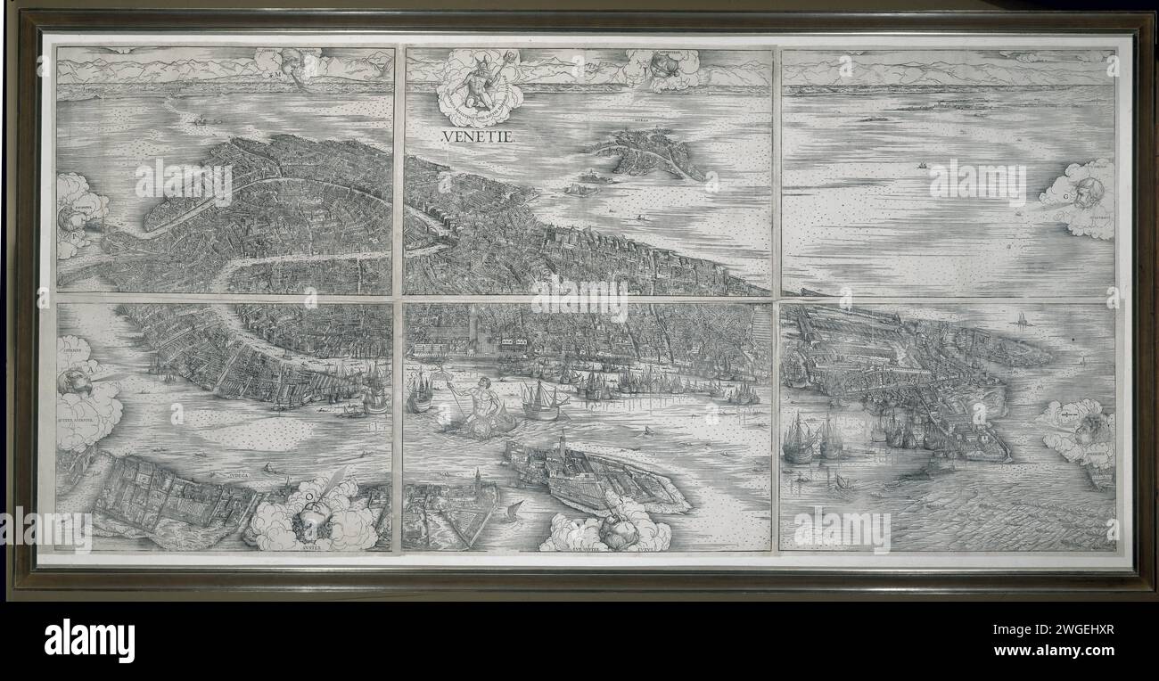 Venice bird's flight map, Jacopo De'barbari (attributed to), c. 1514 ...