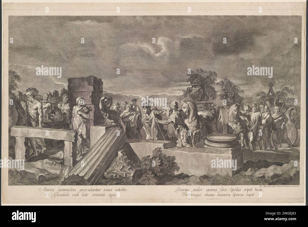 The removal of spoils of war, Francesco Polanzani, 1710 - 1783 print A ...