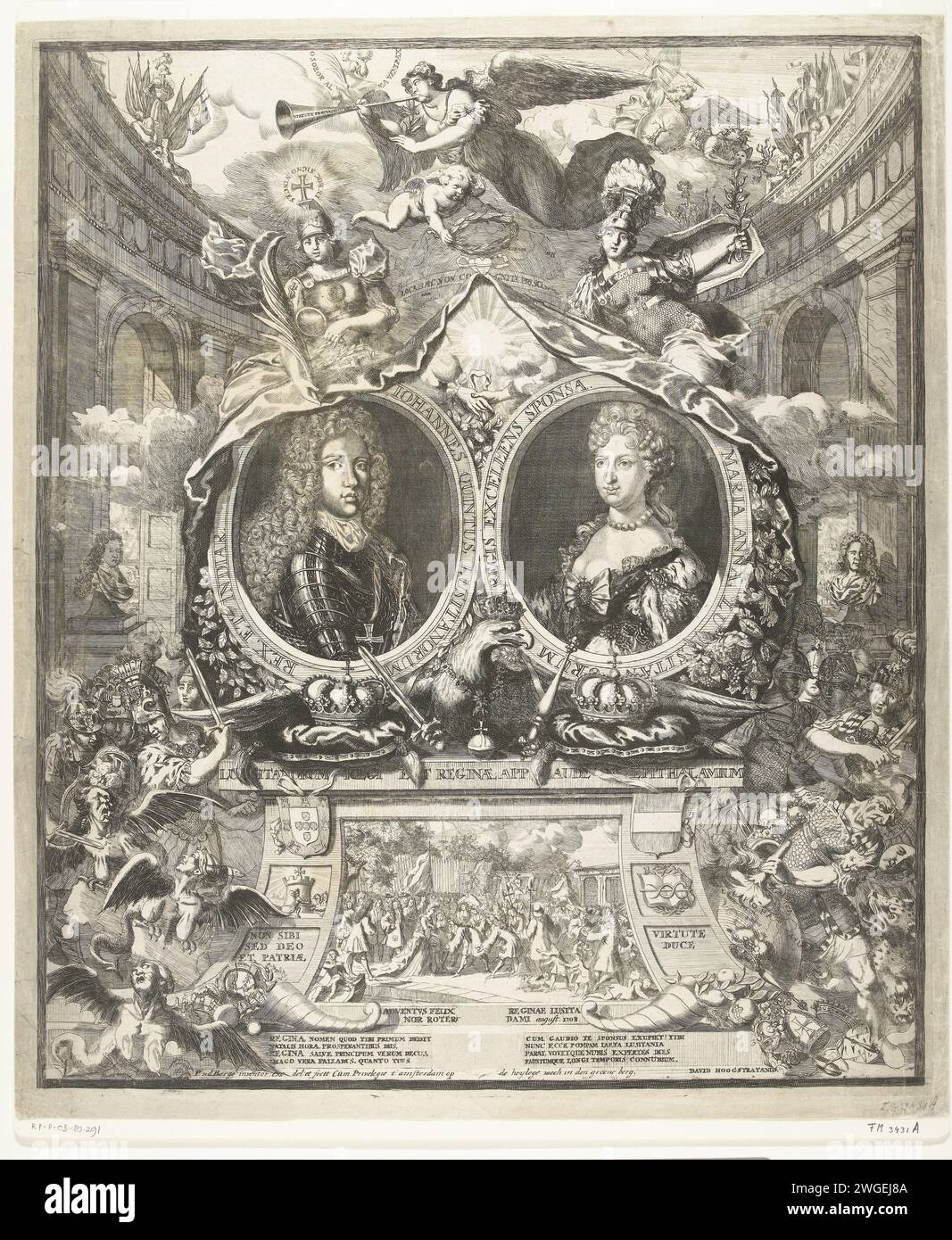 Wedding angle for King Johan V of Portugal, 1708, 1708 print Print on ...