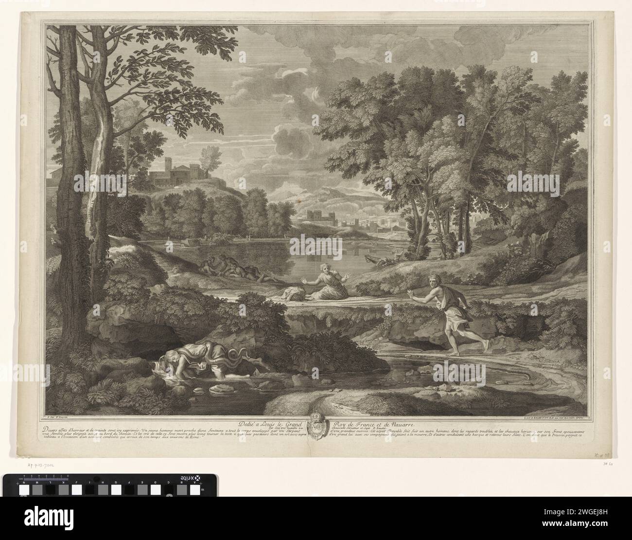 Landscape with a boy strangled by a snake, Etienne Baudet, After ...