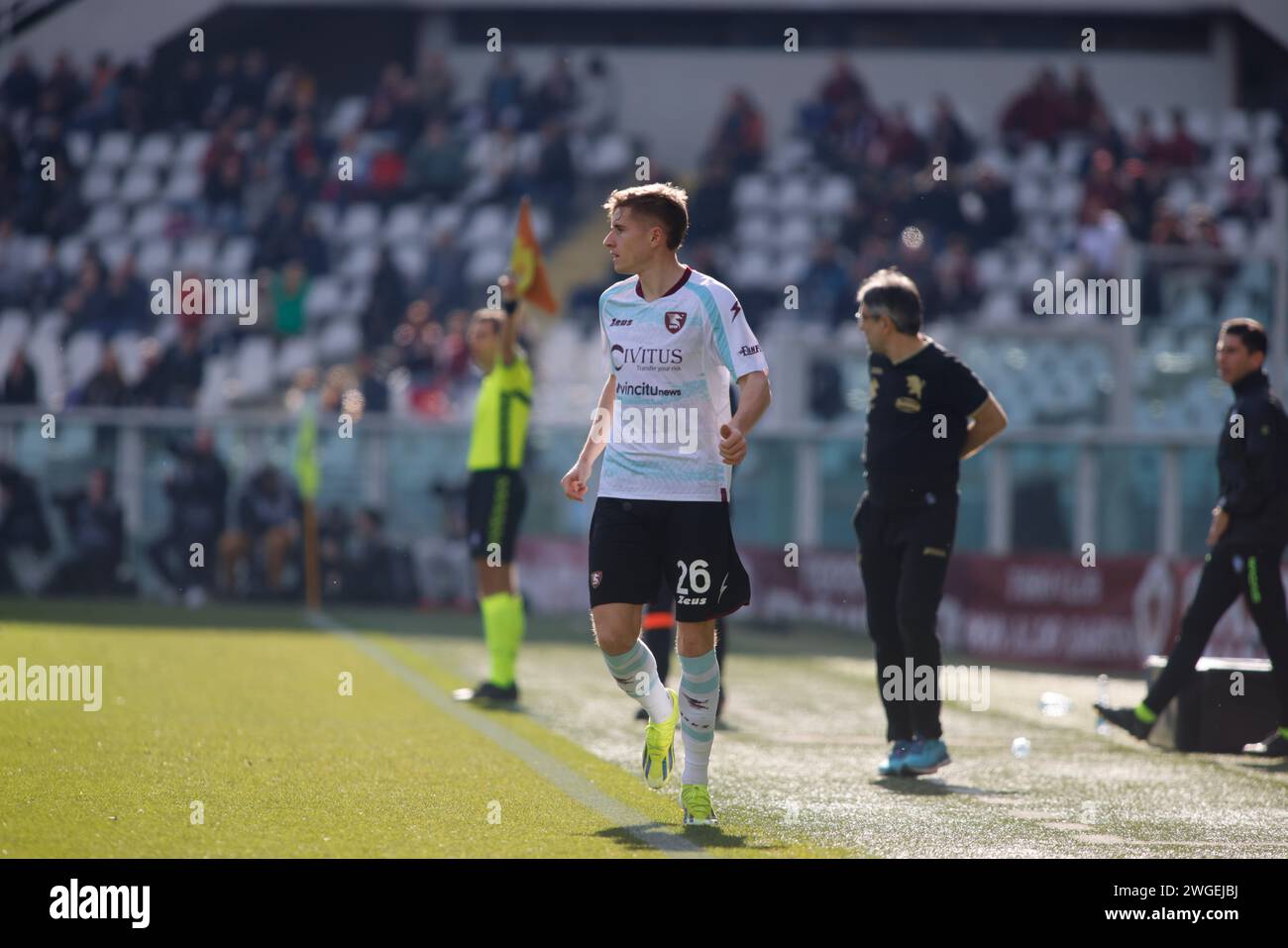 Turin, Italy. 04th Feb, 2024. Toma Basic of Salernitana seen during the ...