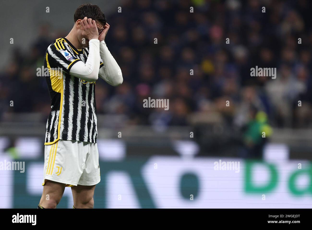 Dusan Vlahovic Of Juventus Fc Looks Dejected During The Serie A Match