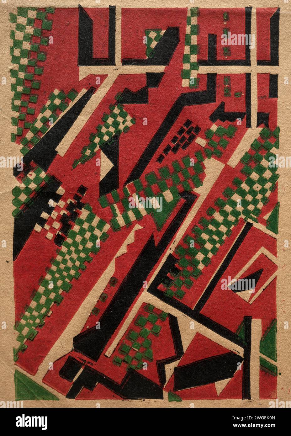 The Open Window. Edward Alexander Wadsworth. c. 1914. Colour woodcut ...