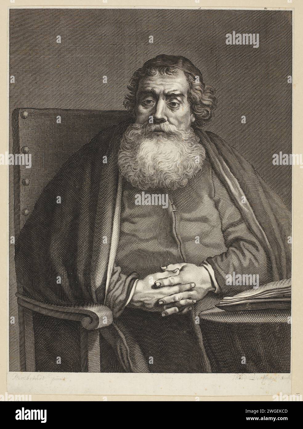 Seated man with beard, Theodor Verruys, after Francesco Petrucci, After ...
