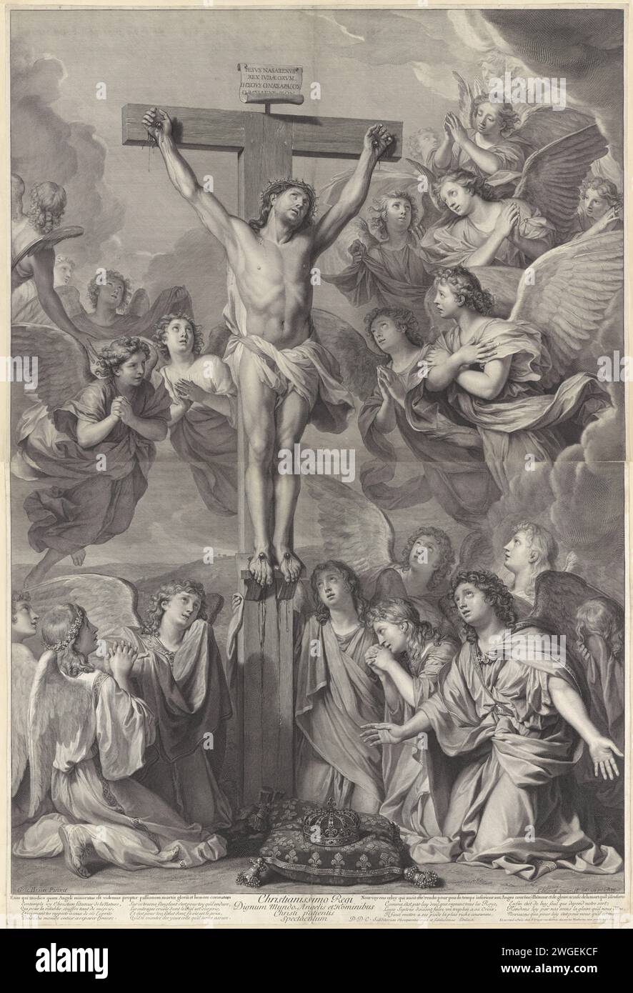 Christ on the Cross, Gerard Edelinck, After Charles Le Brun, 1666 ...