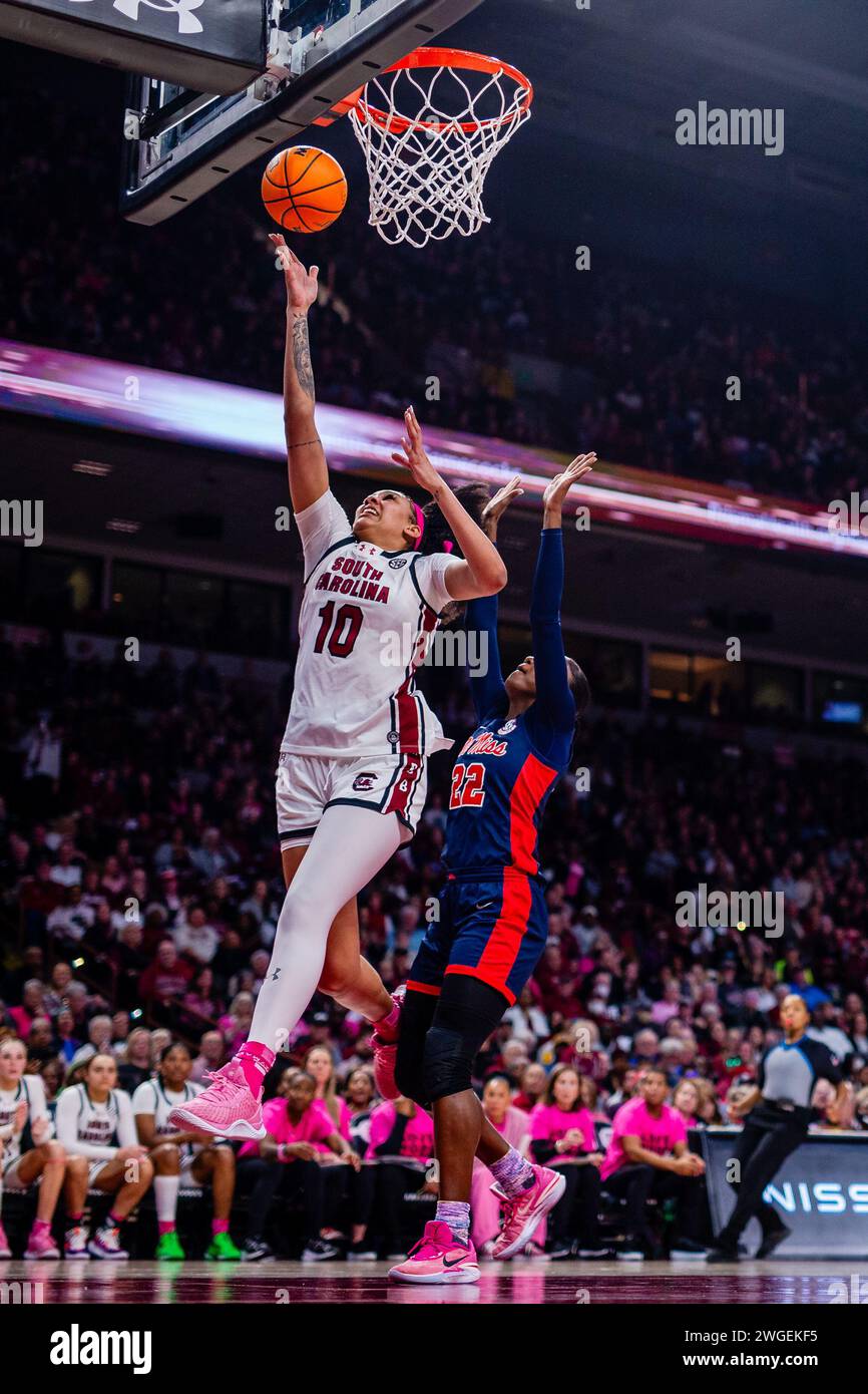 Columbia, SC, USA. 4th Feb, 2024. South Carolina Gamecocks center ...