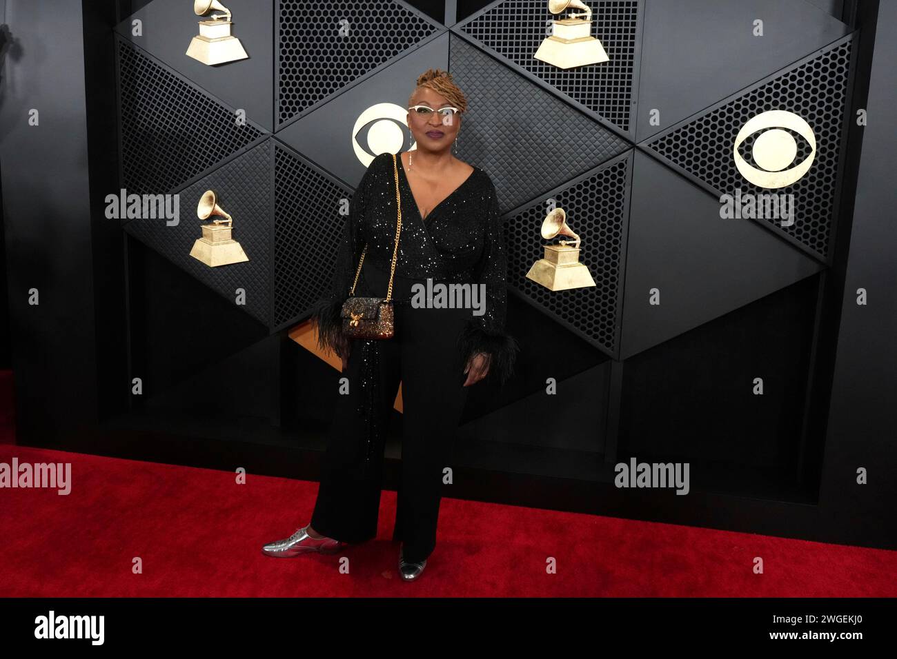 Lisa Cortes arrives at the 66th annual Grammy Awards on Sunday, Feb. 4 ...