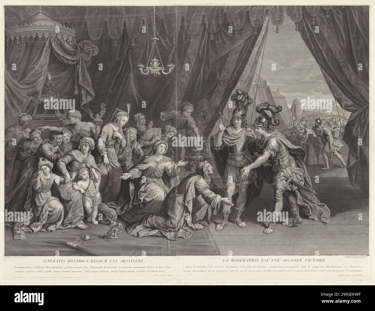 Alexander the Great with the Van Darius family, Gerard Edelinck, After ...