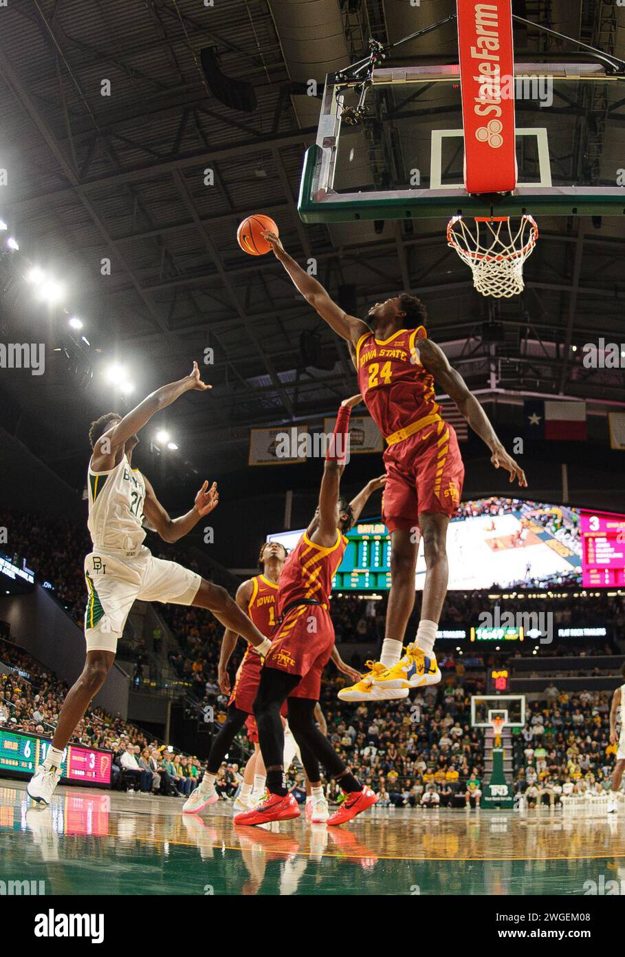 Waco, Texas, USA. 3rd Feb, 2024. Iowa State Cyclones forward Hason Ward ...