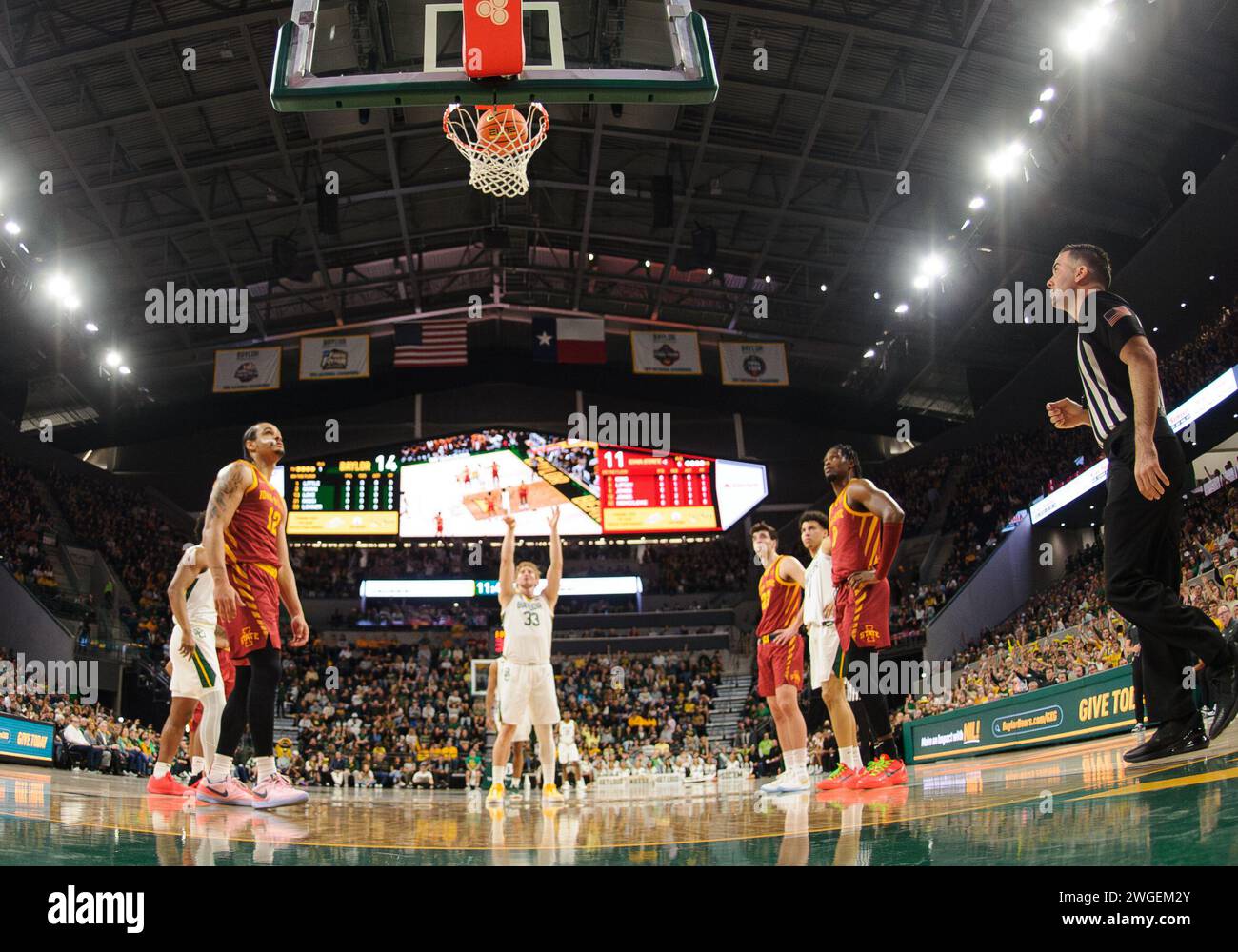 Waco, Texas, USA. 3rd Feb, 2024. Baylor Bears forward Caleb Lohner (33 ...
