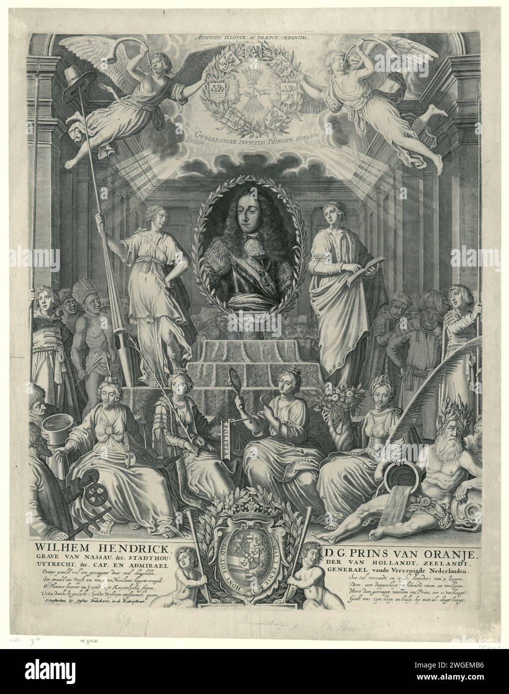 Zinnsprent in honor of Willem III, Simon van de Passe, After Adriaen ...
