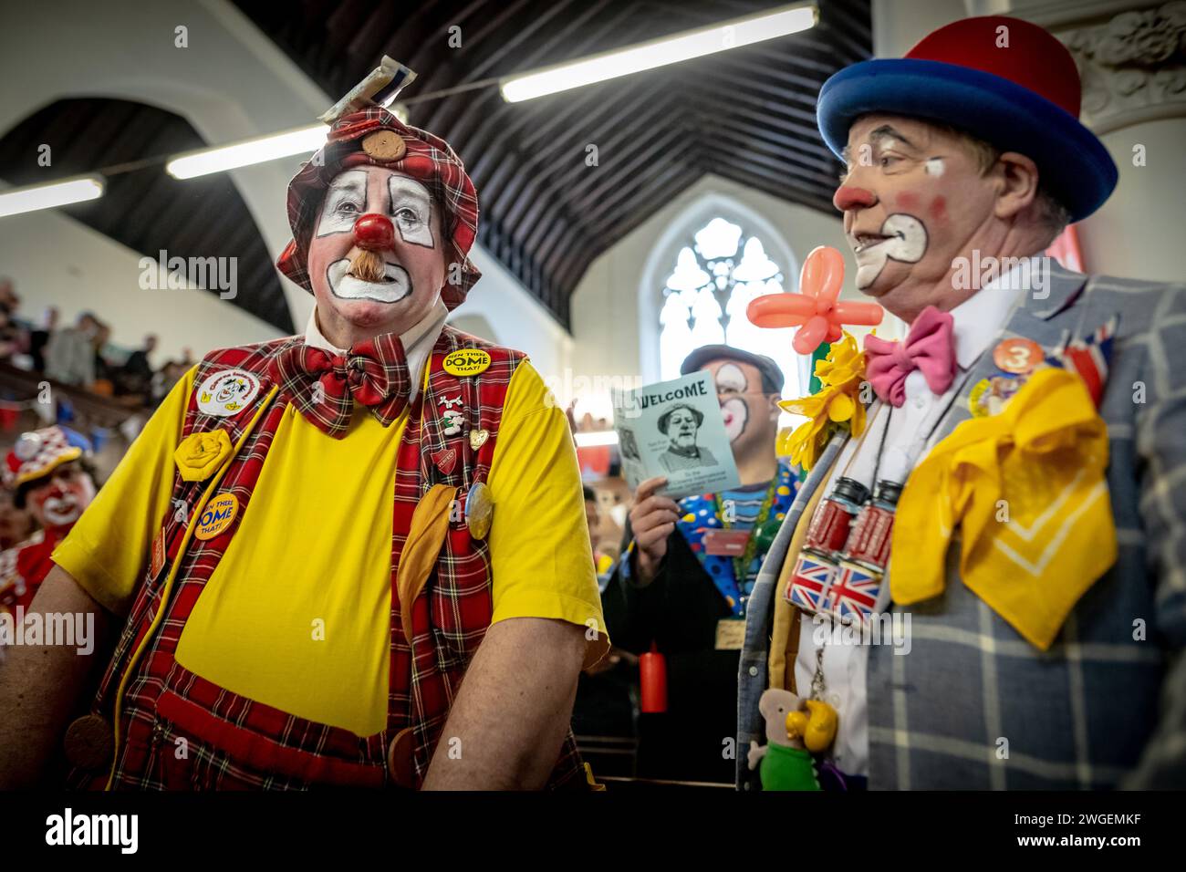London, UK. 4th February 2024. Annual Joseph Grimaldi Clown Church ...