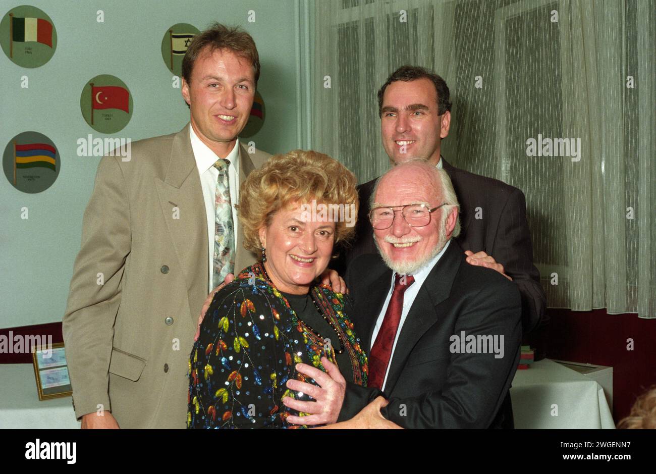 Former brothel madam Cynthia Payne (second from left) at a function in ...