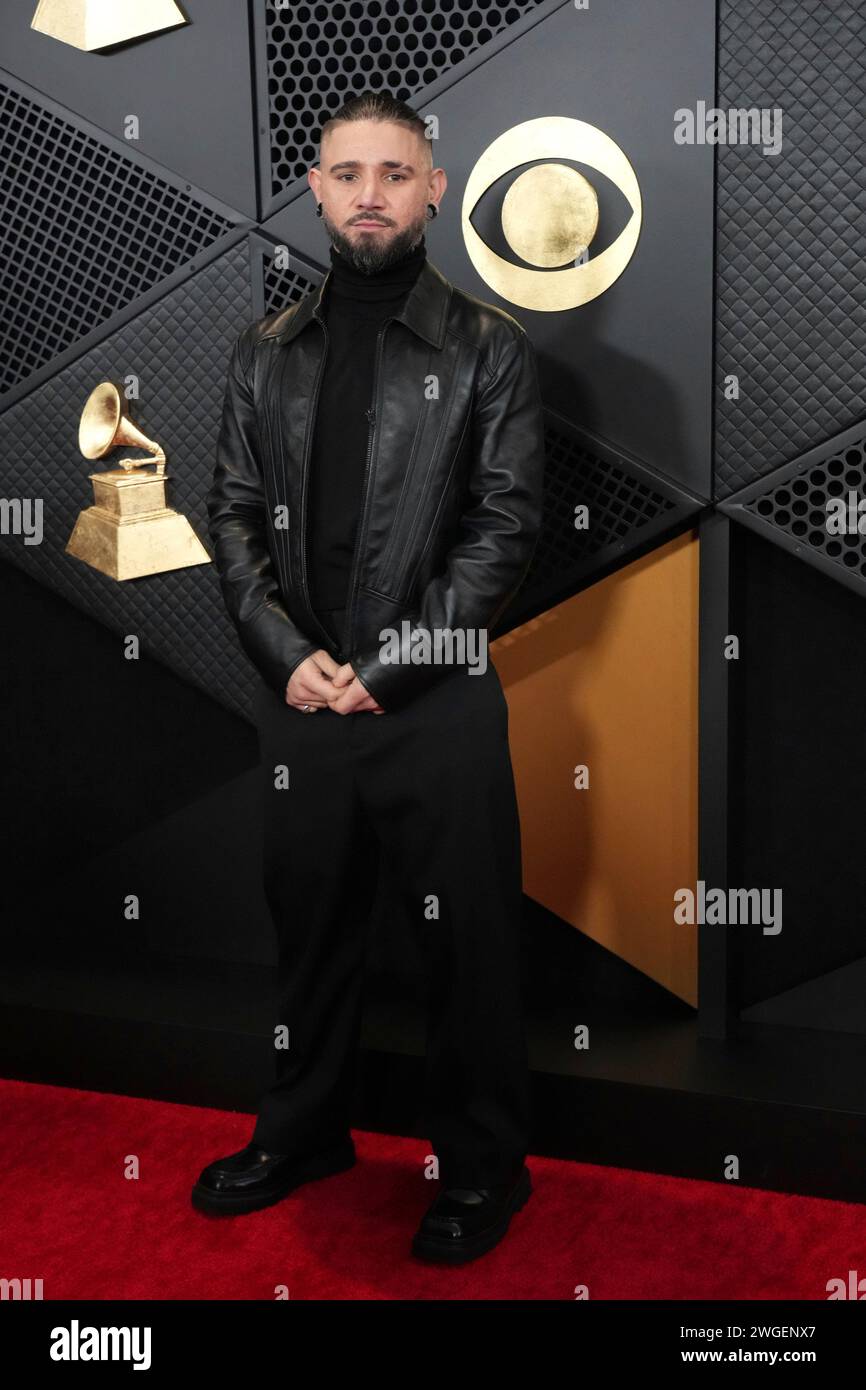 Skrillex arrives at the 66th annual Grammy Awards on Sunday, Feb. 4 ...