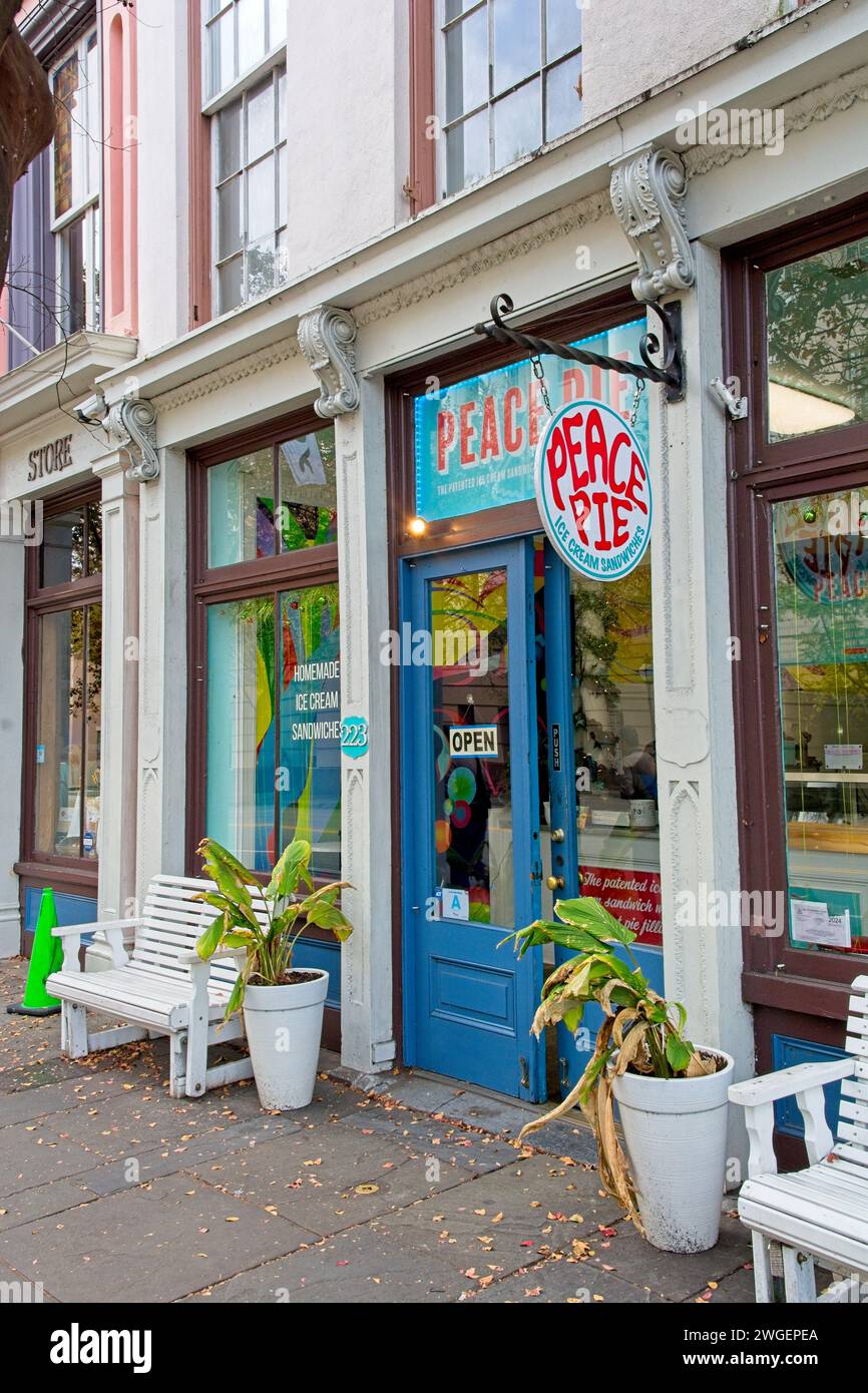 19th century storefront on Meeting street in historic Charleston South ...