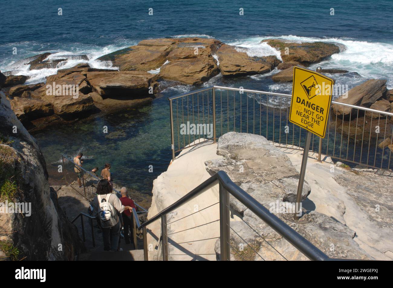 Danger Sign, Giles Baths, Sydney, NSW, Australia Stock Photo - Alamy