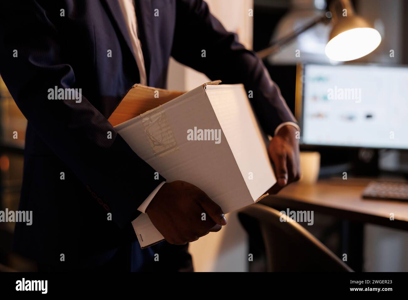 Stressed sad manager getting fired from corporate job, after investment ...