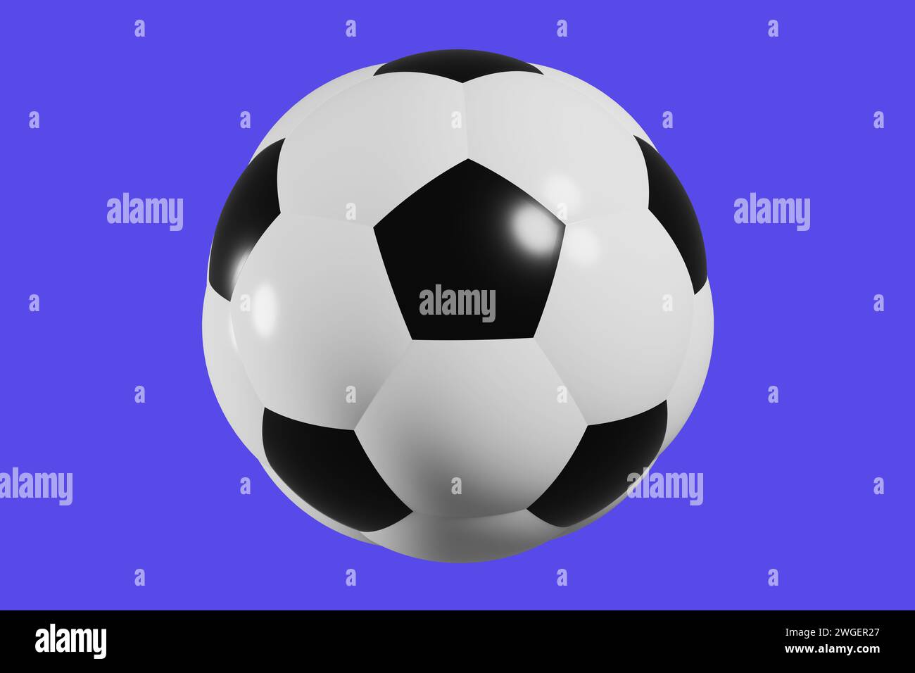 Soccer ball. Realistic football ball. Classic colors. 3d rendering ...