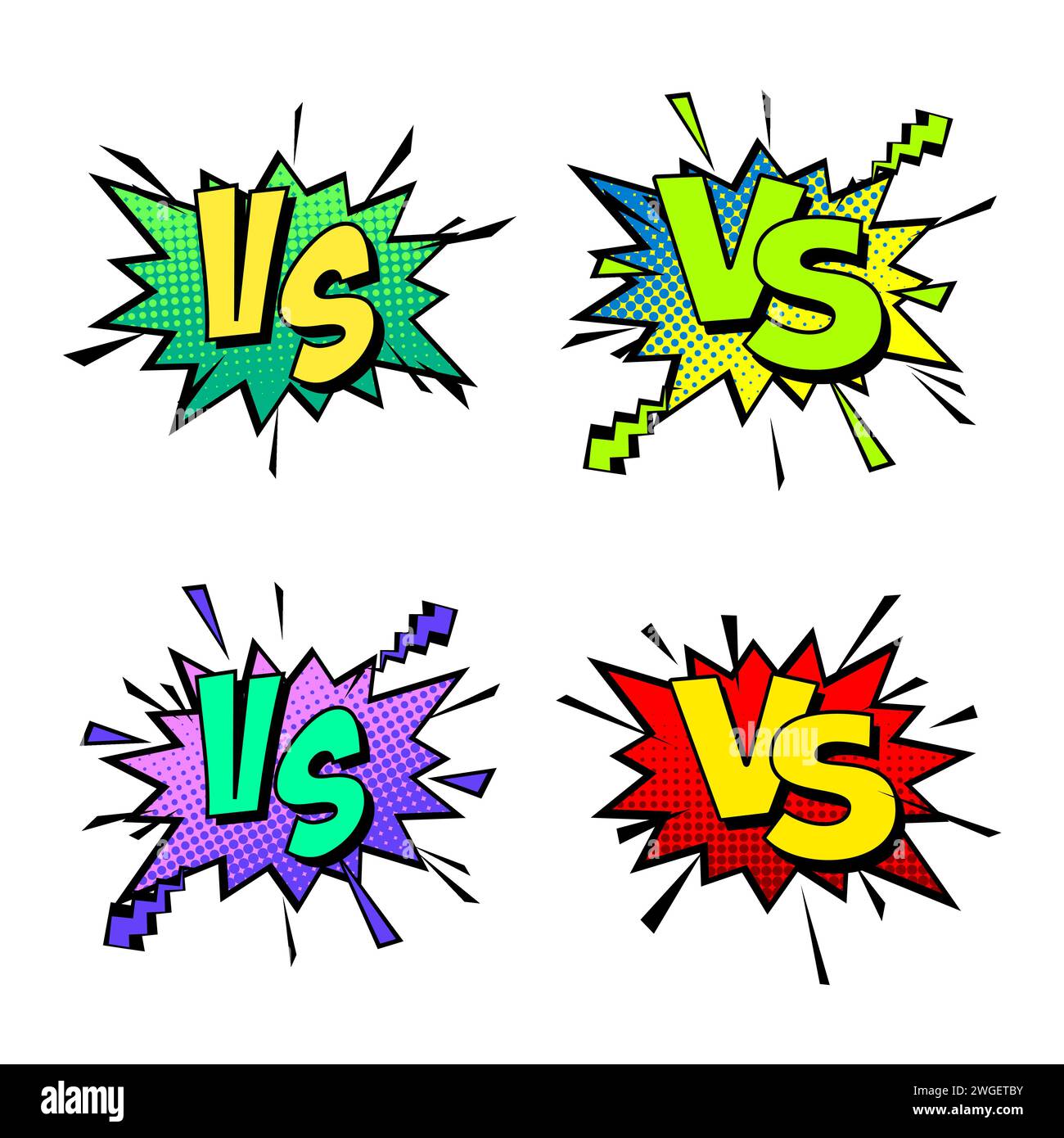 Cartoon comic background. Vs, fight versus. Comics book colorful ...