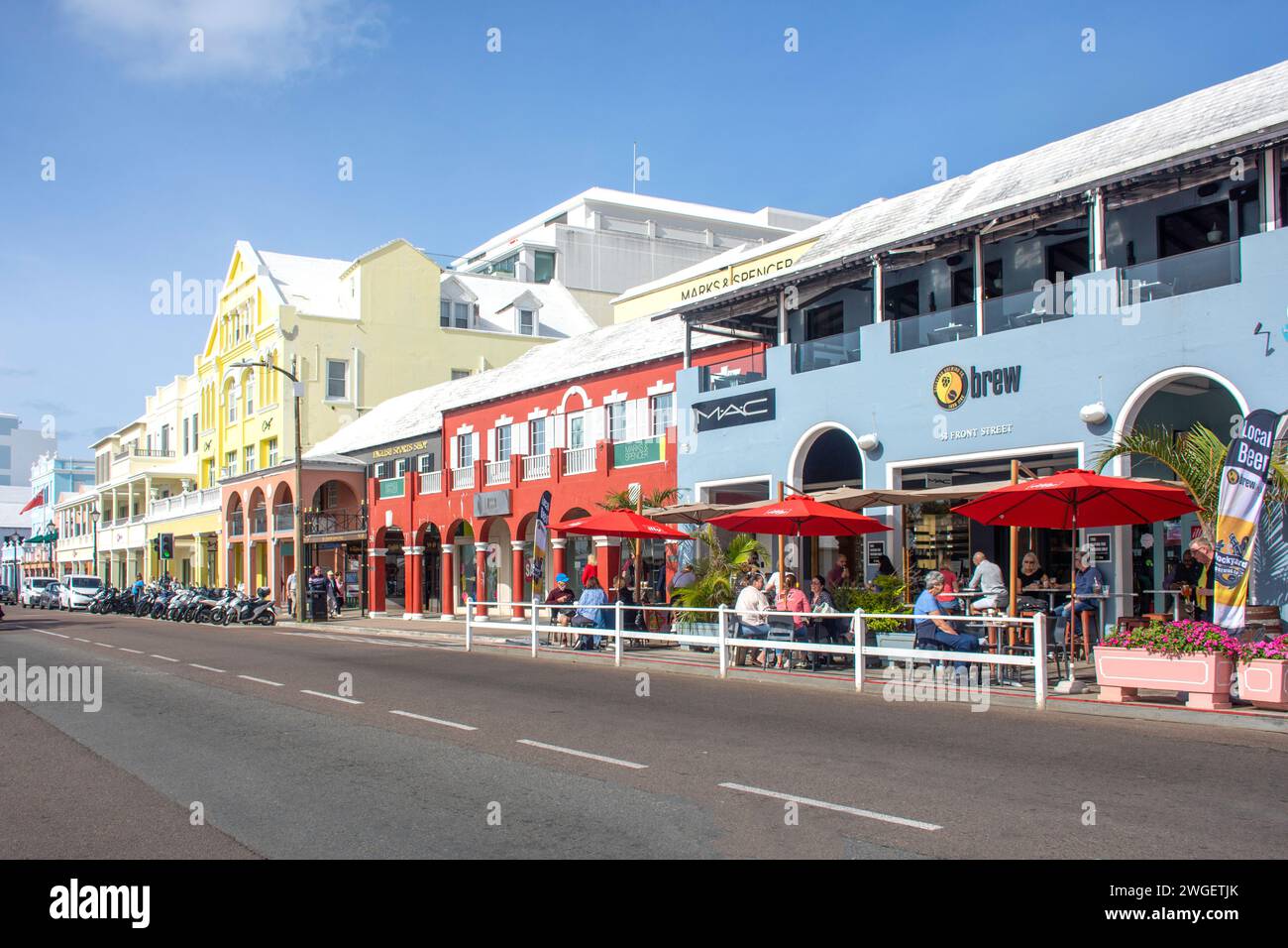 Shop and restaurant frontages, Front Street, City of Hamilton, Pembroke ...