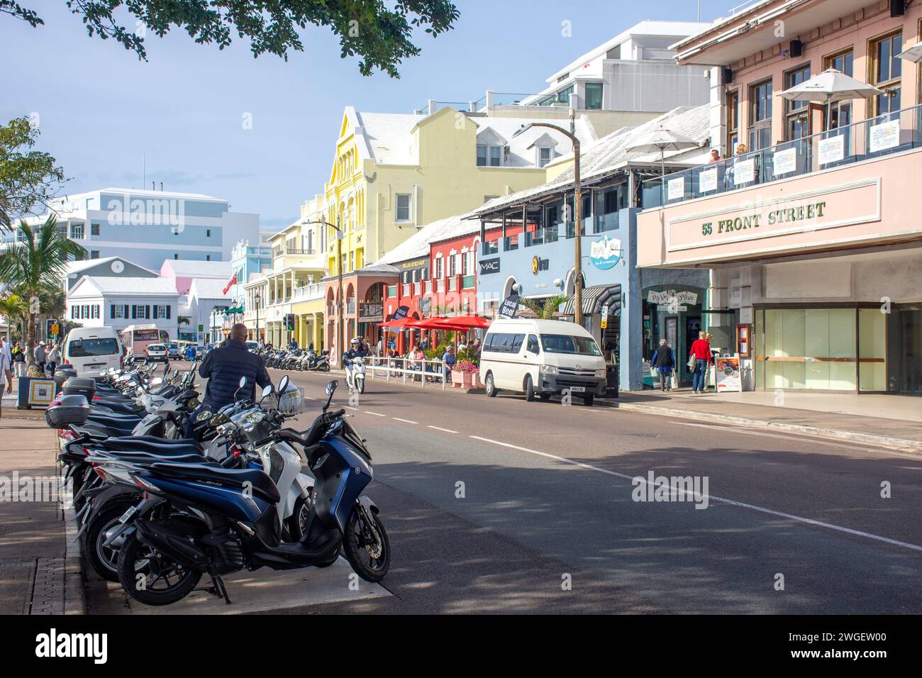 Front Street, City of Hamilton, Pembroke Parish, Bermuda Stock Photo ...