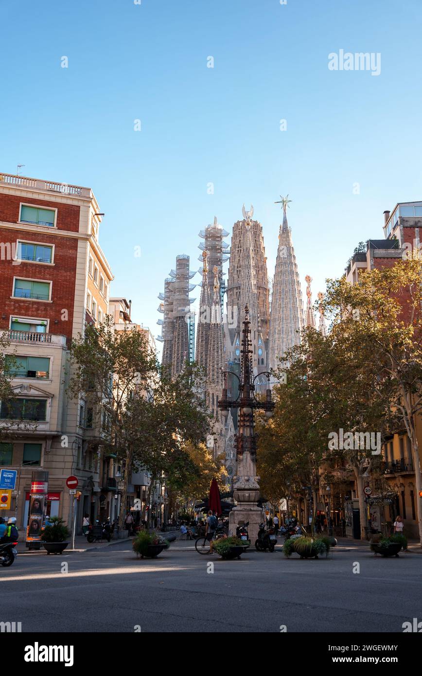 Barcelona's Street View, featuring the Sagrada Familia in the backdrop ...