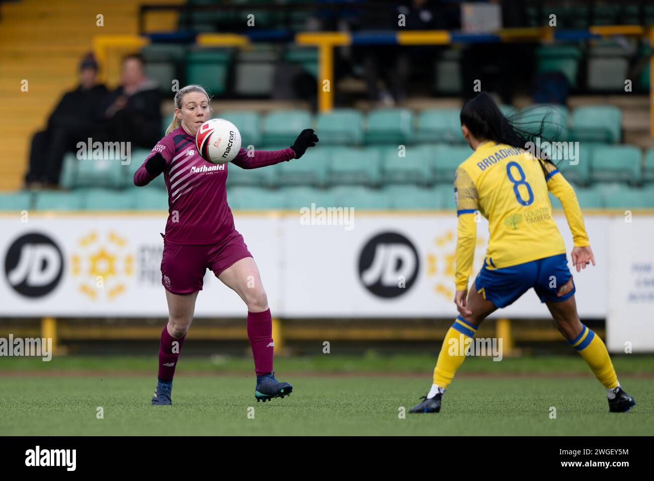Barry, UK. 4th February 2024. Tija Richardson of Cardiff City Women ...