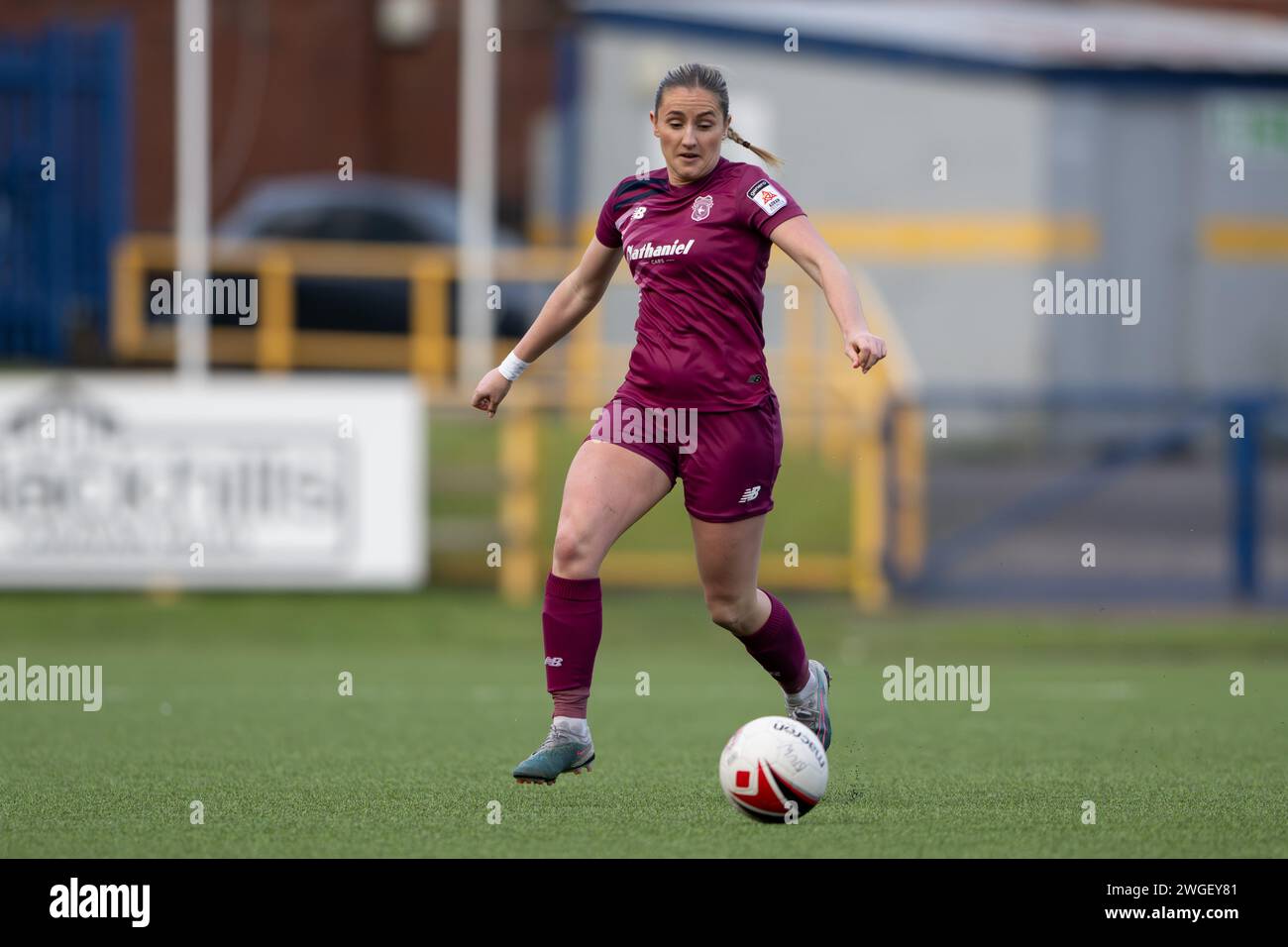 Barry, UK. 4th February 2024. Hannah Power of Cardiff City Women during ...