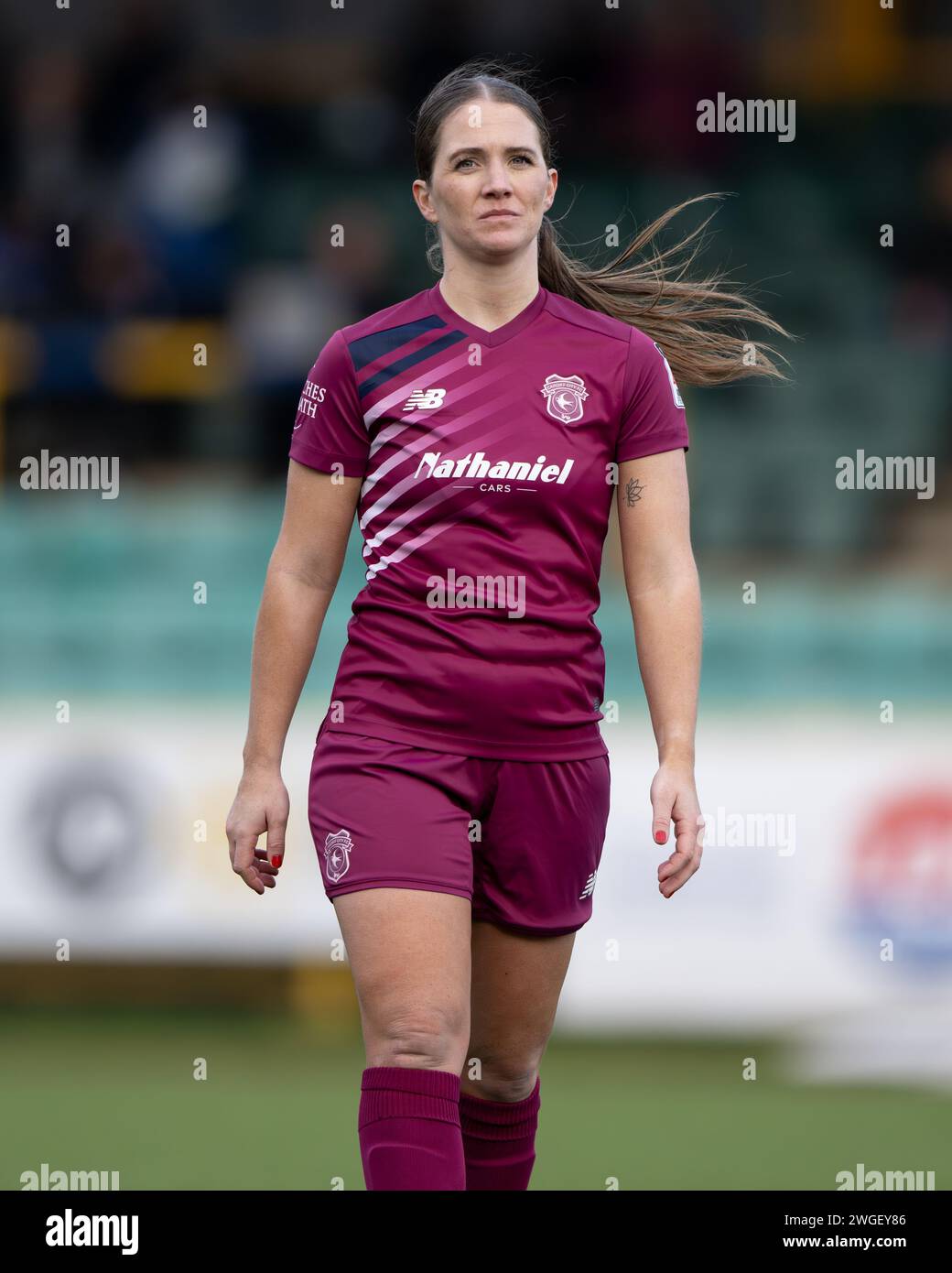 Barry, UK. 4th February 2024. Emma Beynon of Cardiff City Women during ...