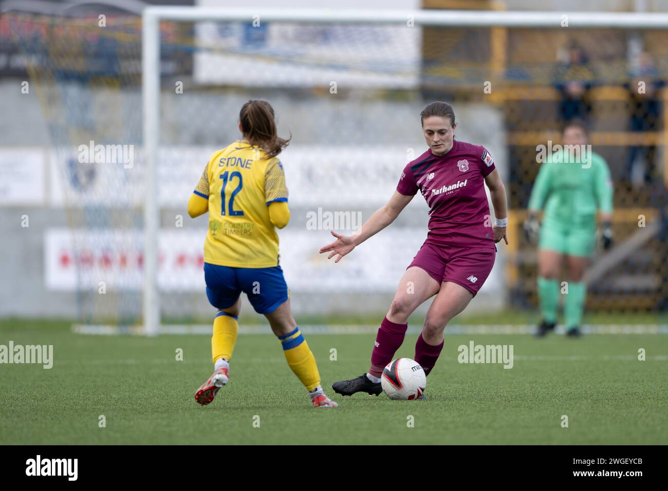 Barry, UK. 4th February 2024. Ffion Price of Cardiff City Women during ...