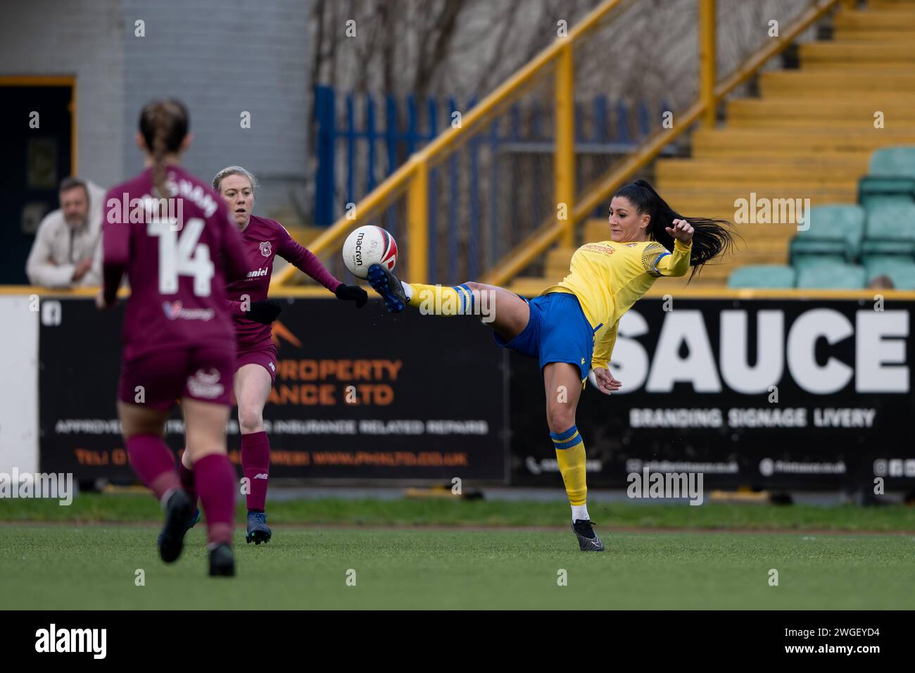 Barry, UK. 4th February 2024. Danielle Broadhurst of Barry Town United ...