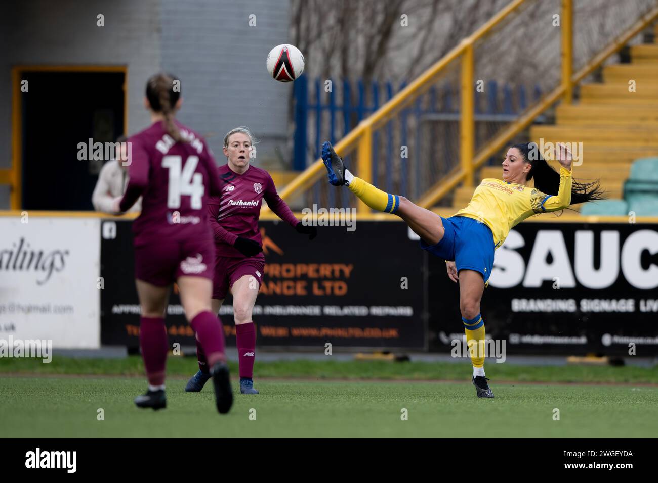 Barry, UK. 4th February 2024. Danielle Broadhurst of Barry Town United ...