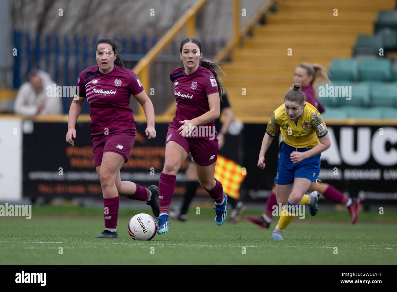Barry, UK. 4th February 2024. Emma Beynon of Cardiff City Women during ...