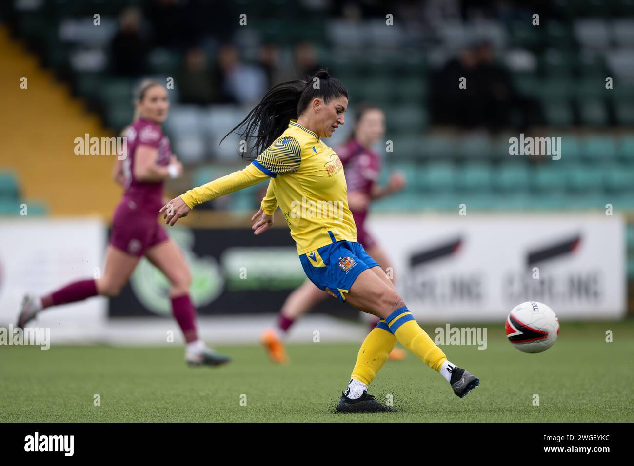 Barry, UK. 4th February 2024. Danielle Broadhurst of Barry Town United ...