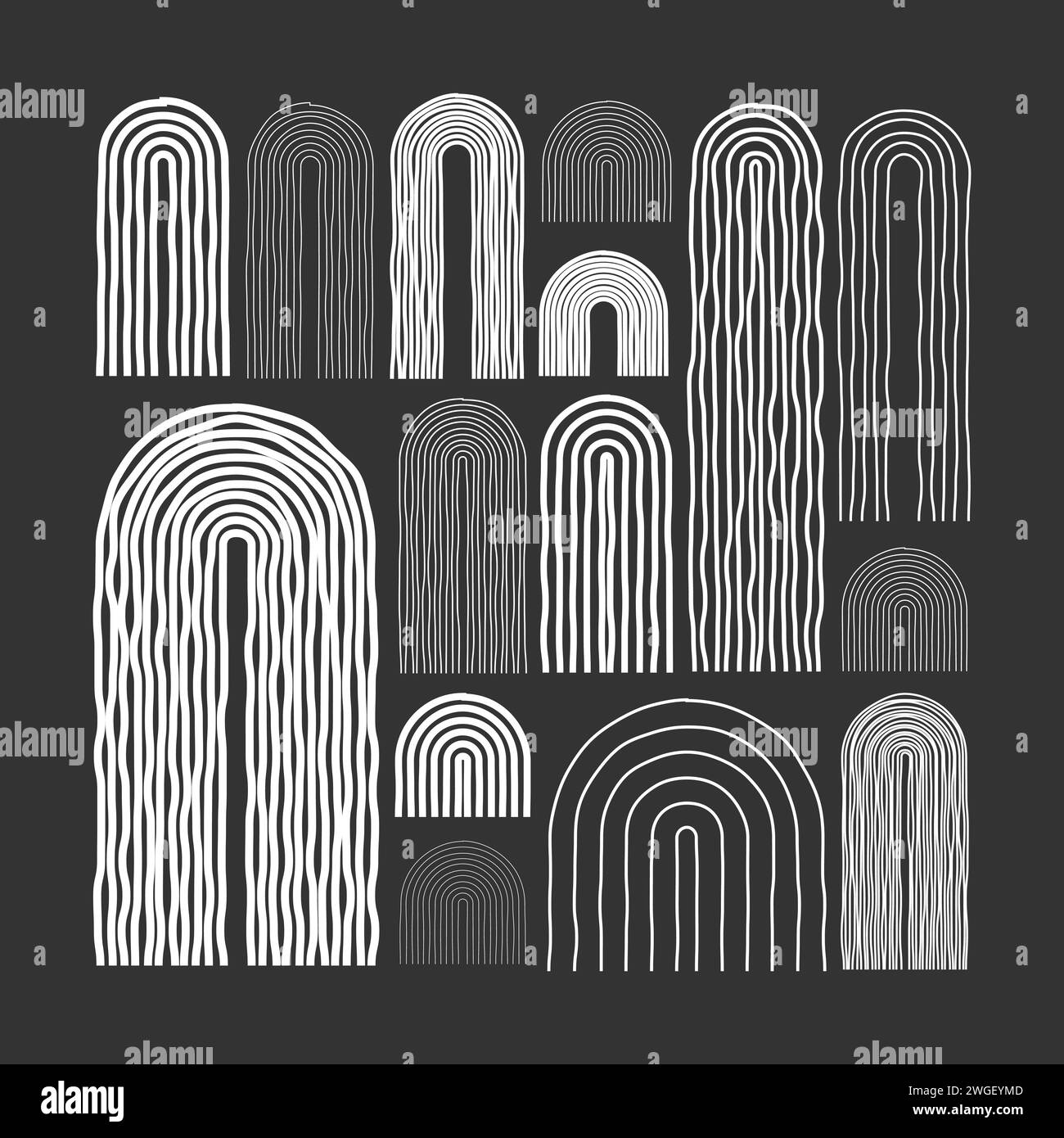 Mid century arch elements, modern geometric shapes. Contemporary design ...