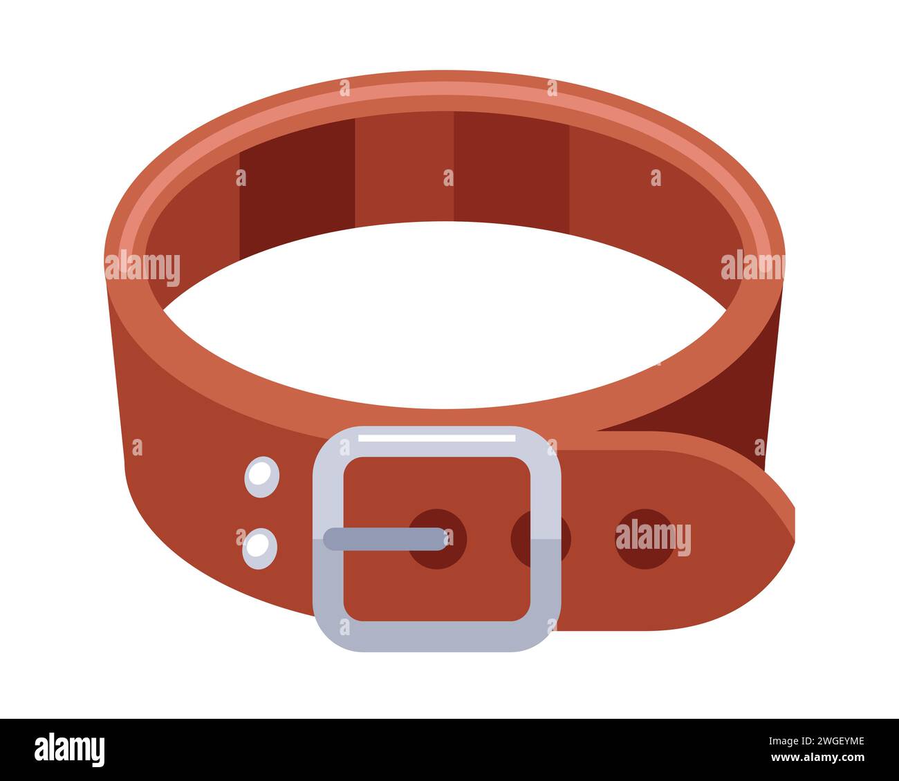 brown leather belt. flat vector illustration Stock Vector Image & Art ...