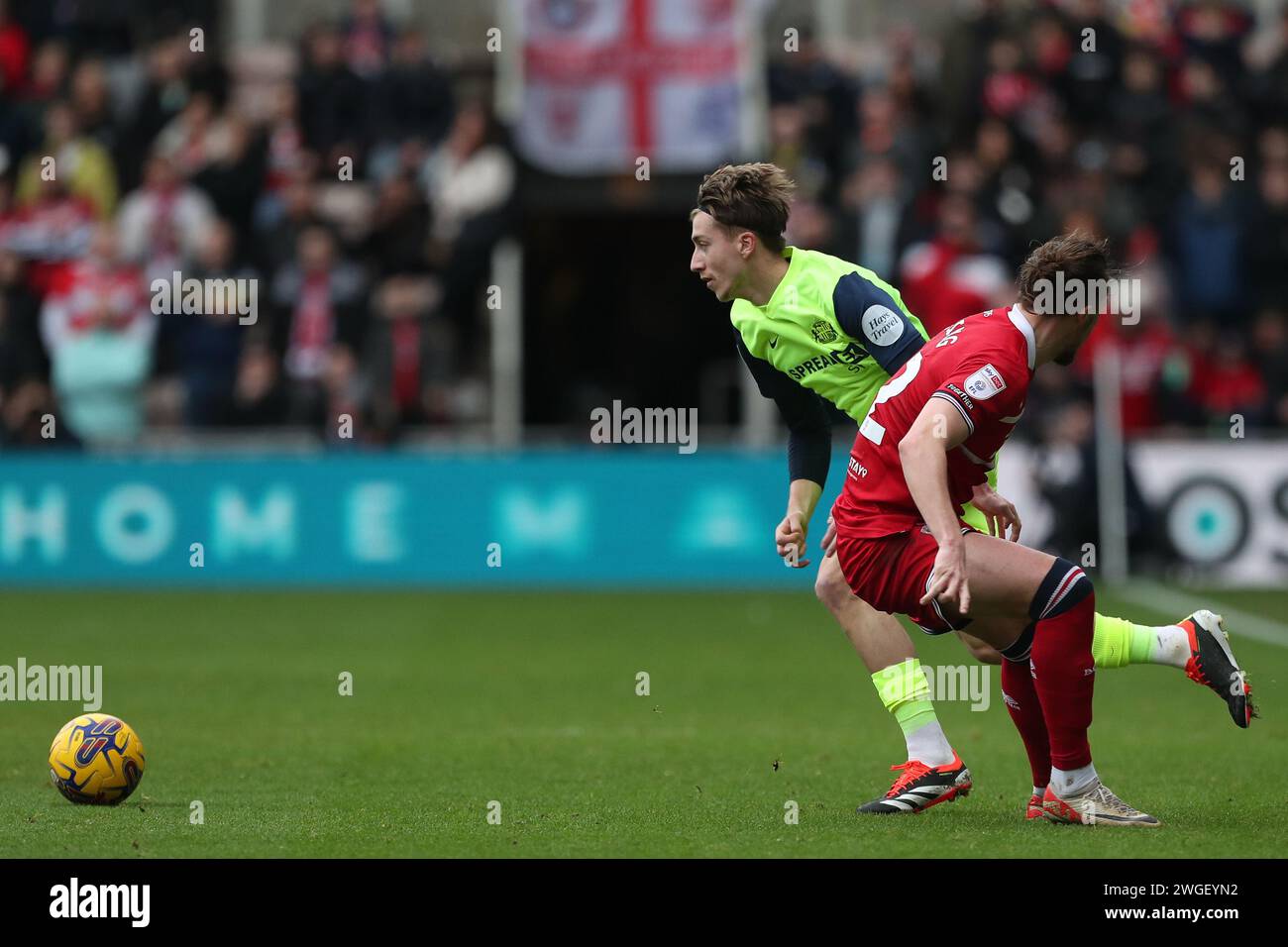 Sunderland's Jack Clarke in action with Middlesbrough's Luke Ayling ...