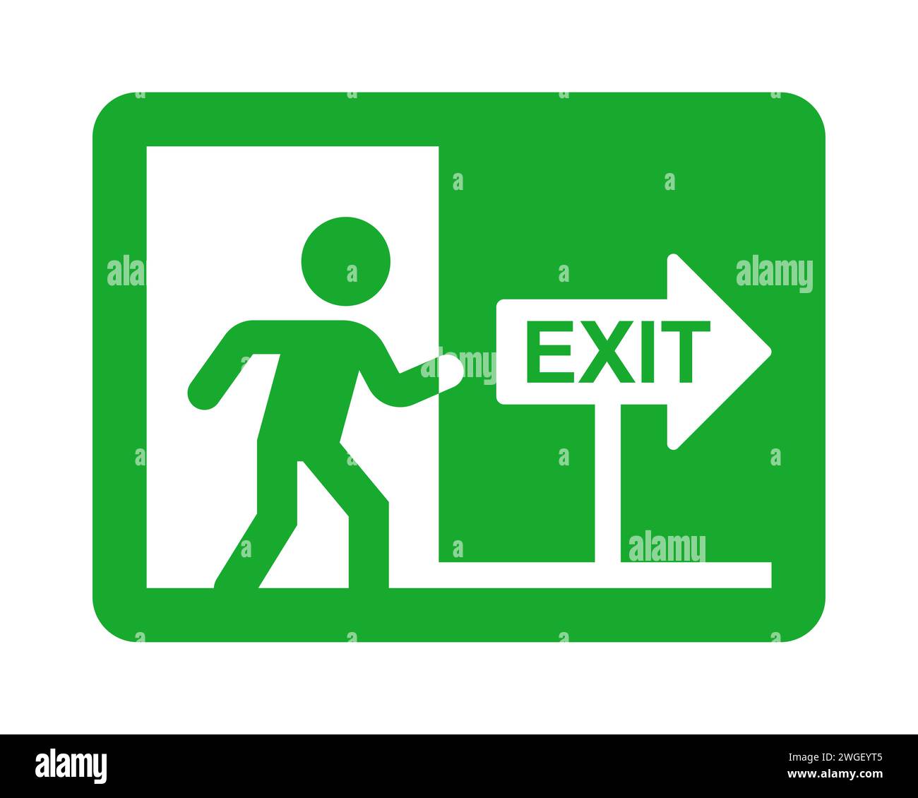 green emergency exit icon. flat vector illustration Stock Vector Image ...