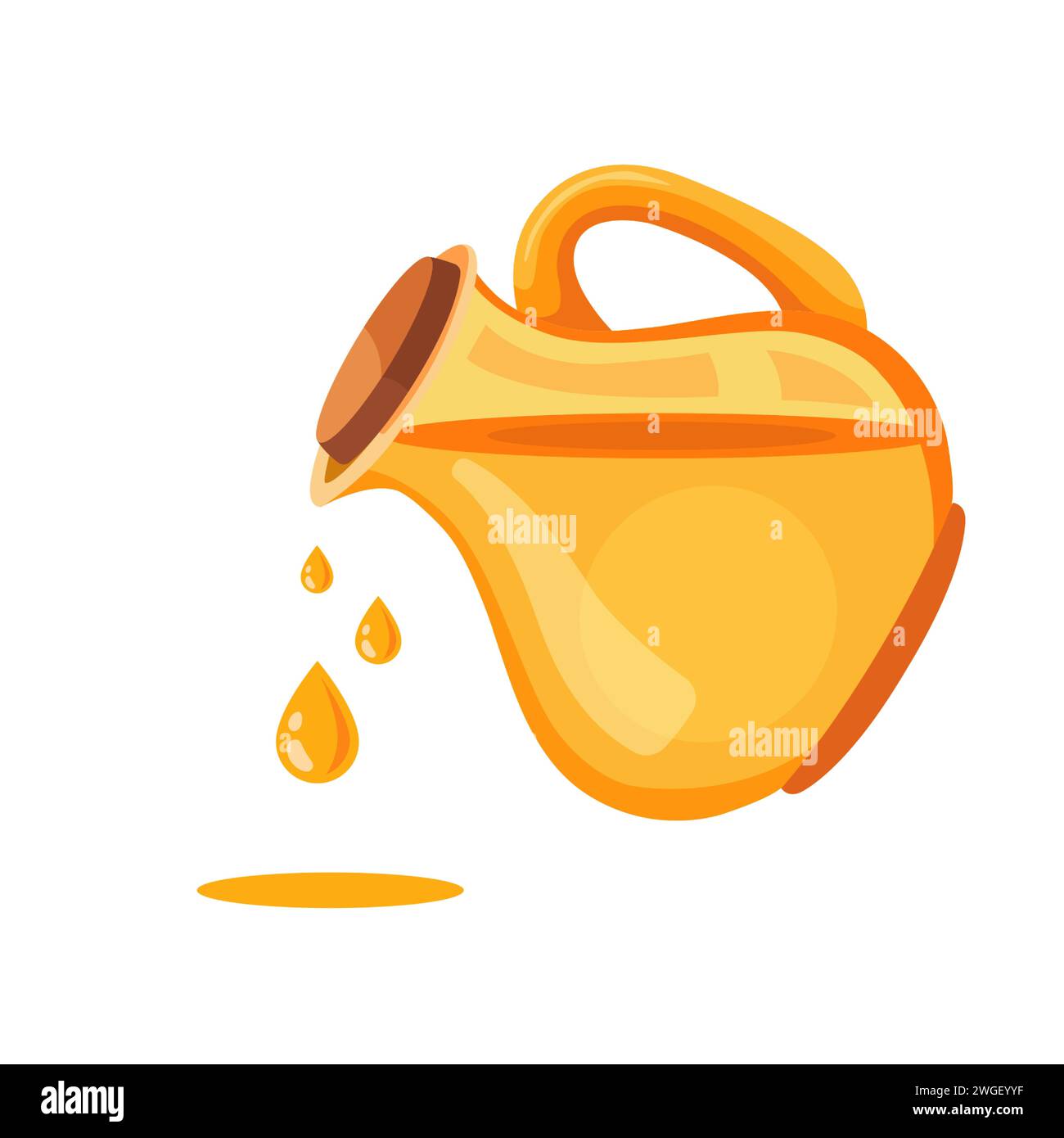 pour oil from the jug. flat vector illustration Stock Vector Image ...