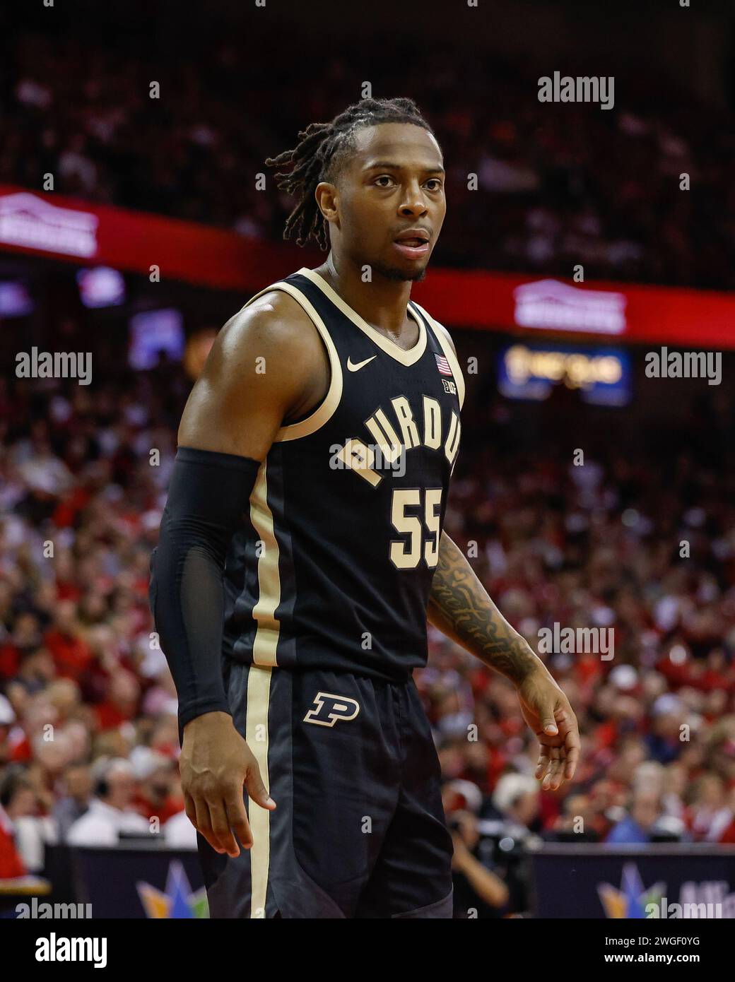 February 4, 2024: Purdue Boilermakers guard Lance Jones (55) during the ...