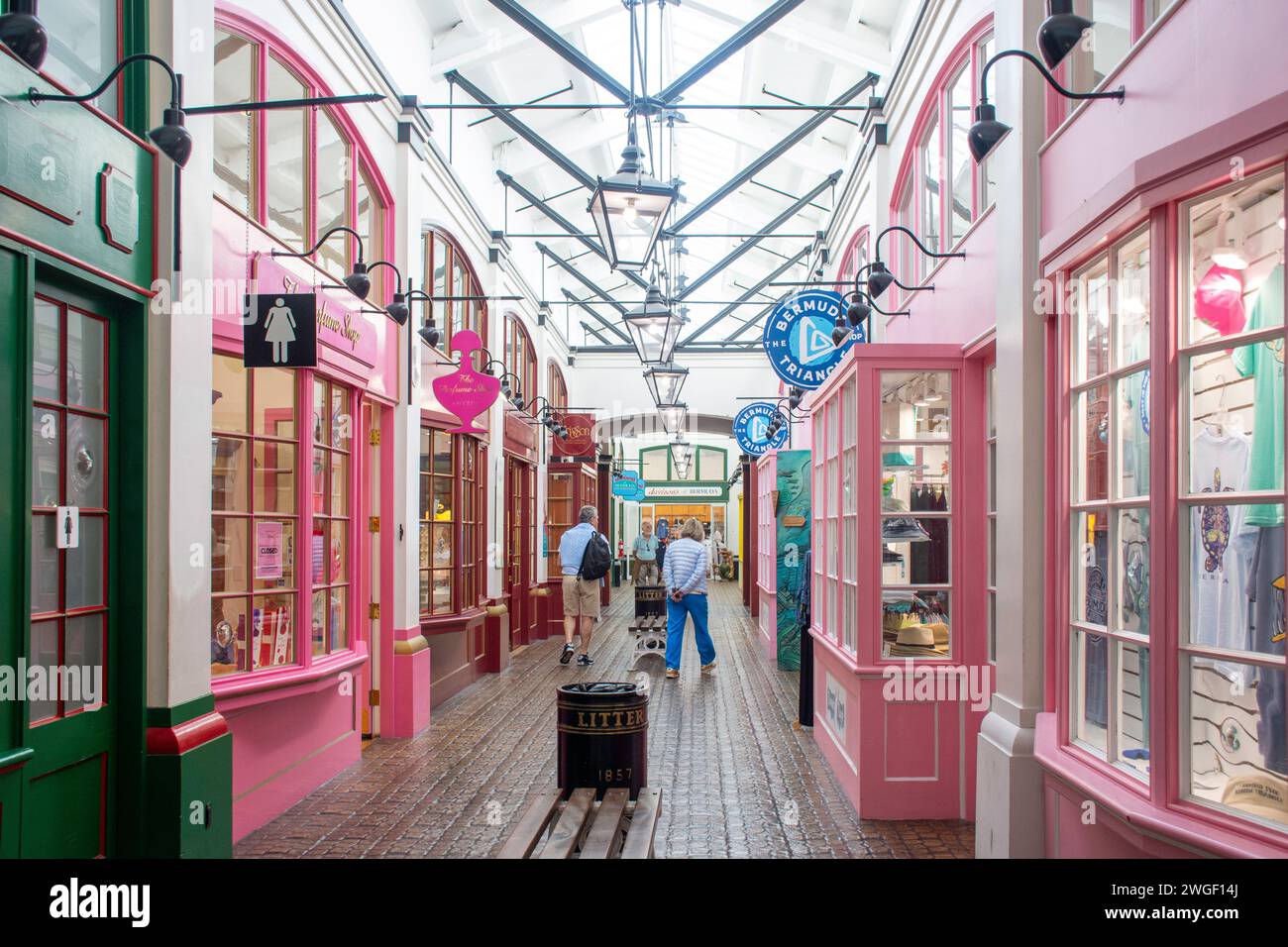 Interior arcade shops historic clocktower shopping mall building hi-res ...