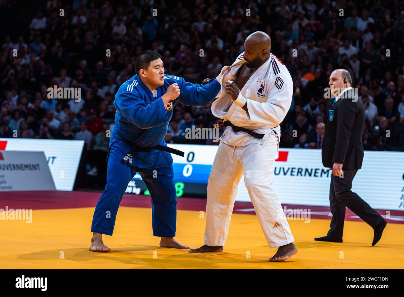 Teddy RINER (FRA) won the gold medal against Minjong KIM (KOR) in Men's ...