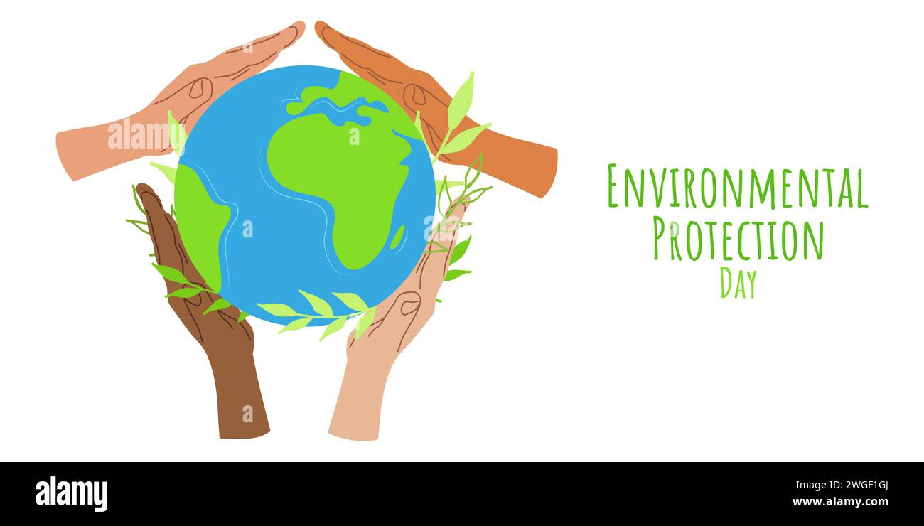 Environmental Protection Day Save the Planet Earth. Hands different ...