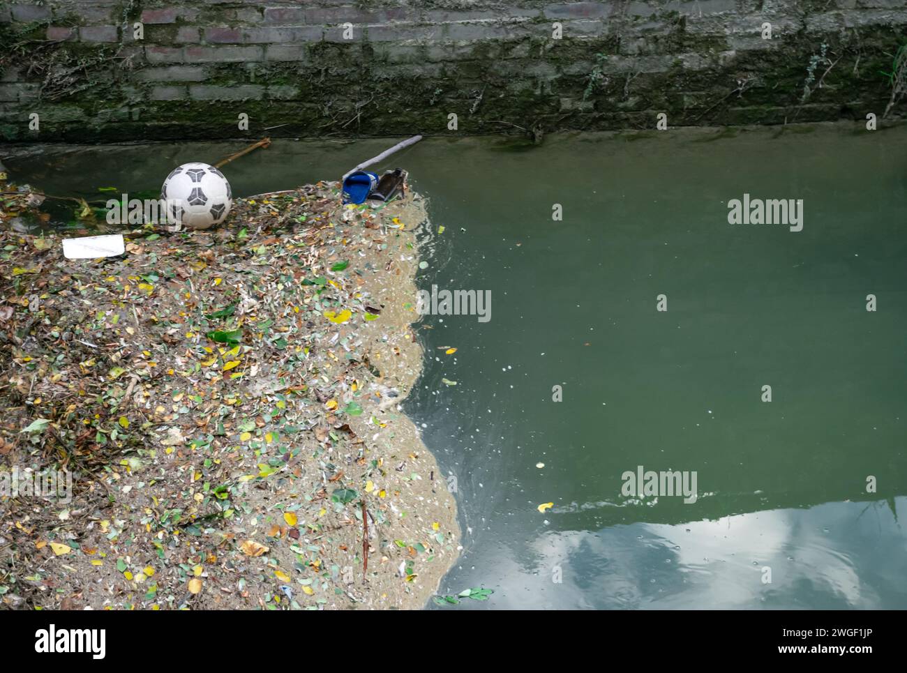 Polluted and dirty river consequence of city's human waste without ...
