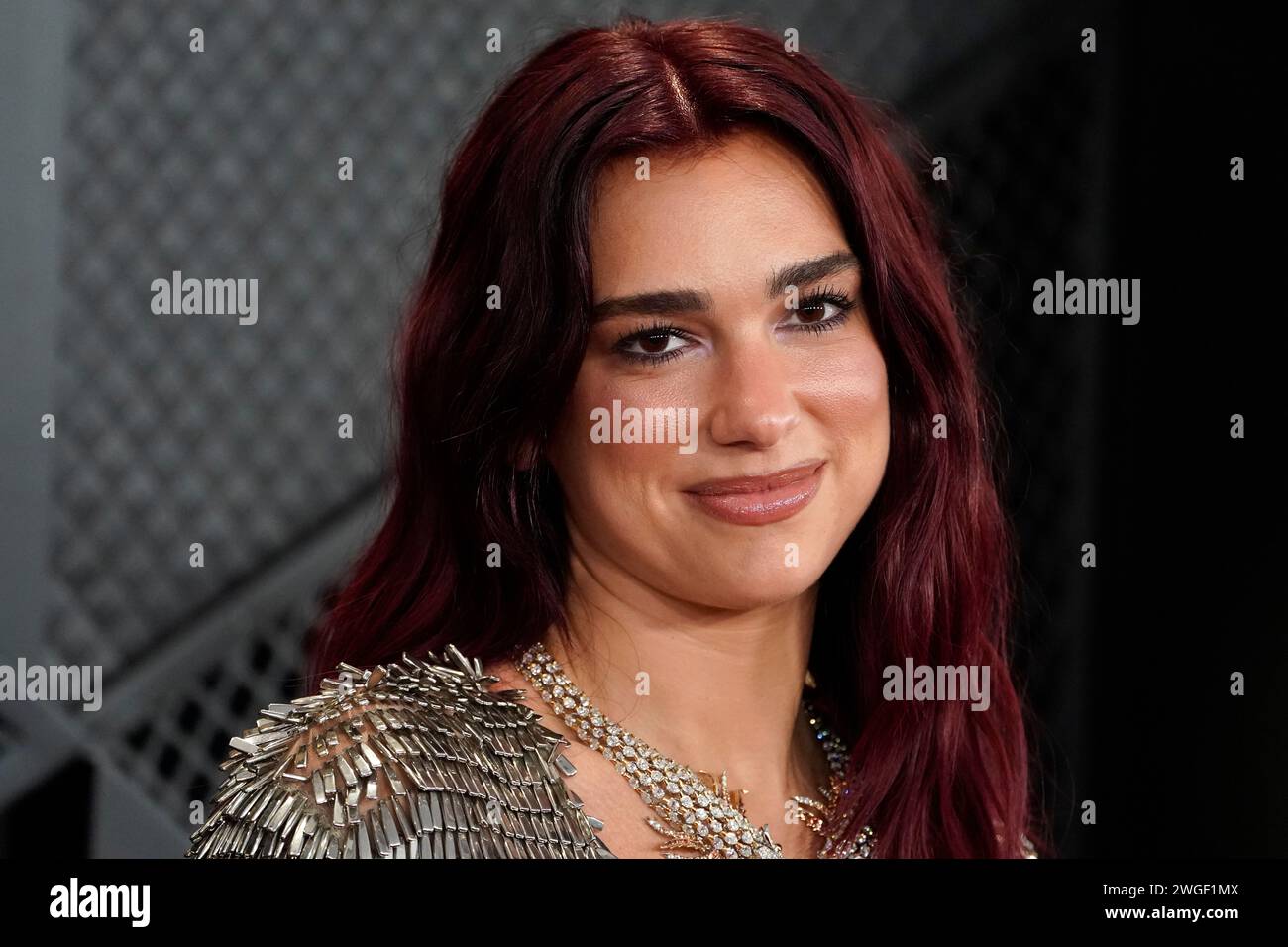Dua Lipa arrives at the 66th annual Grammy Awards on Sunday, Feb. 4 ...