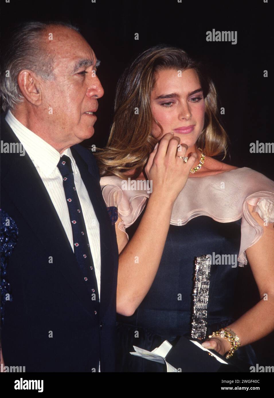 1990 Anthony Quinn Brooke Shields John Barrett/PHOTOLINK Stock Photo ...